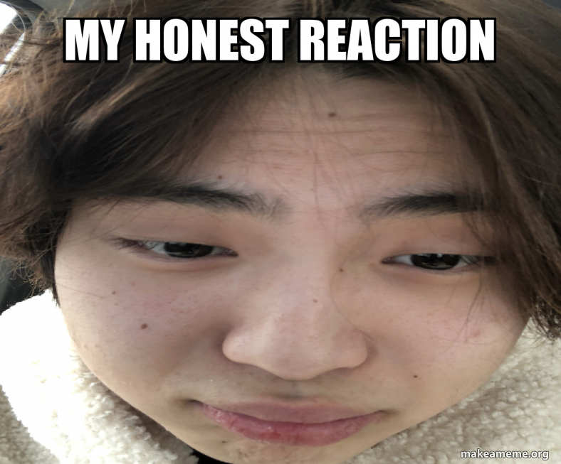MY HONEST REACTION Meme Generator