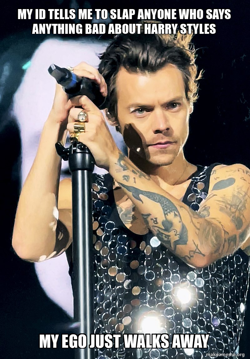 My id tells me to slap anyone who says anything bad about harry styles ...