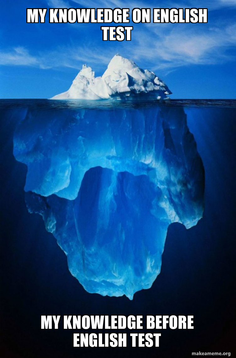 My knowledge on English test My knowledge before English test - Iceberg ...