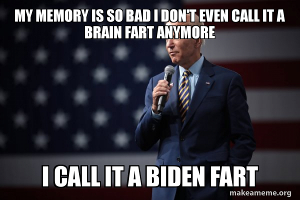 MY MEMORY IS SO BAD I DON'T EVEN CALL IT A BRAIN FART ANYMORE I CALL IT ...