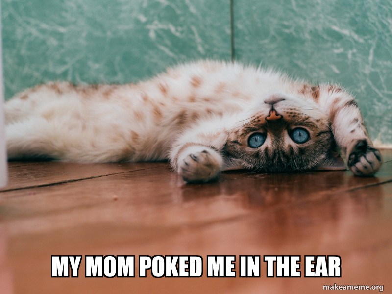 My mom poked me in the ear Meme Generator