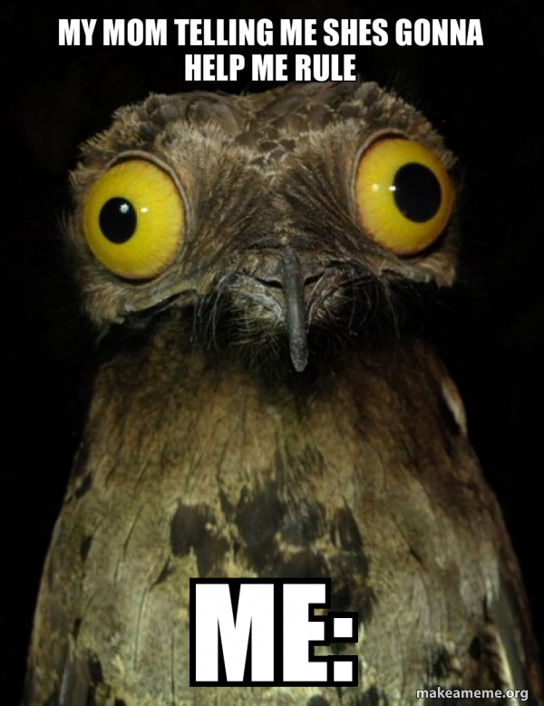my mom telling me shes gonna help me rule me: - Weird Stuff I do Potoo ...