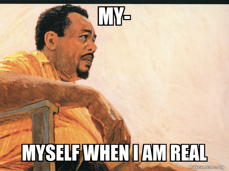 MY- MYSELF WHEN I AM REAL Meme Generator