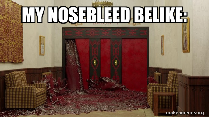 my nosebleed Belike: Meme Generator