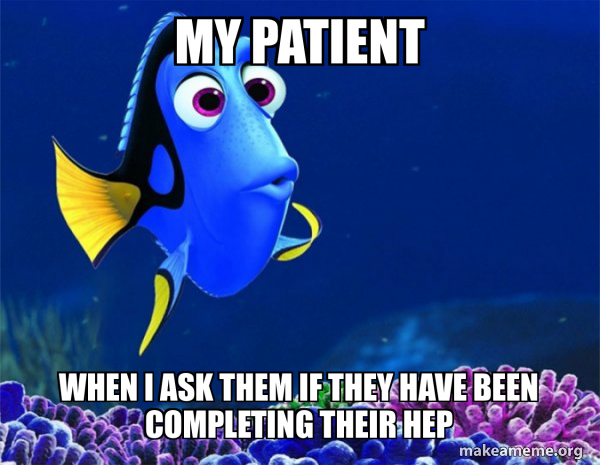 MY PATIENT WHEN I ASK THEM IF THEY HAVE BEEN COMPLETING THEIR HEP ...