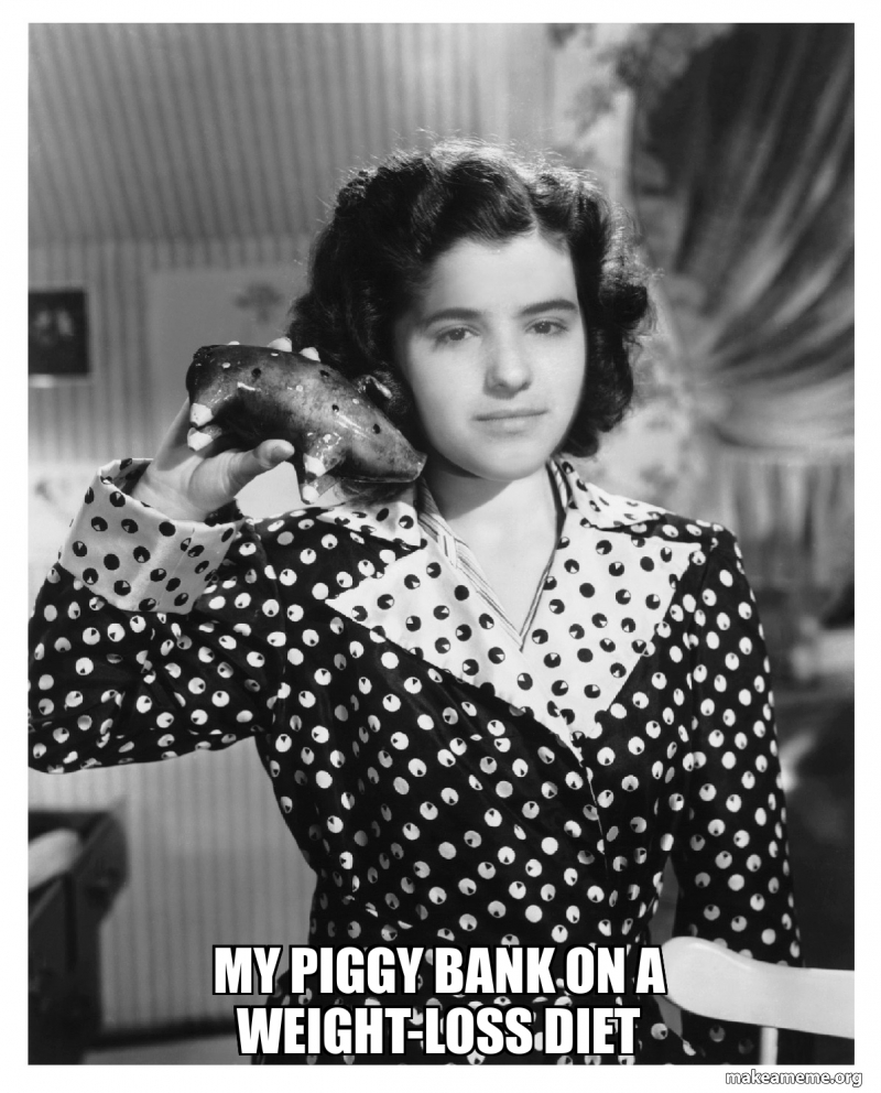 My piggy bank on a weight-loss diet Meme Generator
