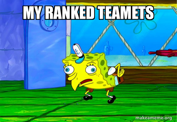 my ranked teamets - Mocking SpongeBob Meme Generator