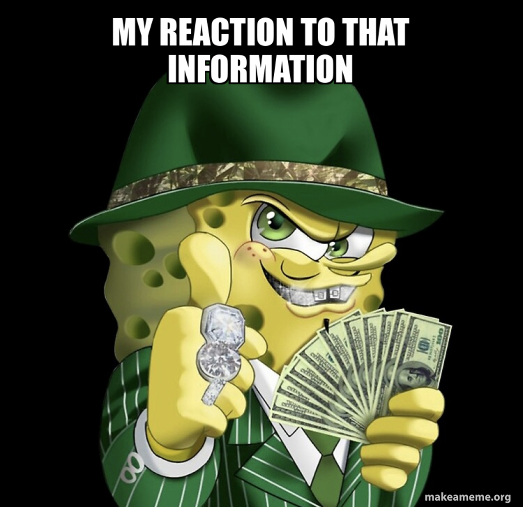 My reaction to that information Meme Generator