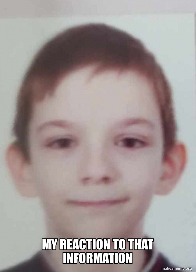 my reaction to that information Meme Generator