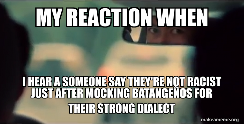 my reaction when i hear a someone say they're not racist just after ...