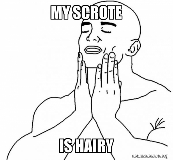 my scrote is hairy - Feels Good Meme Generator