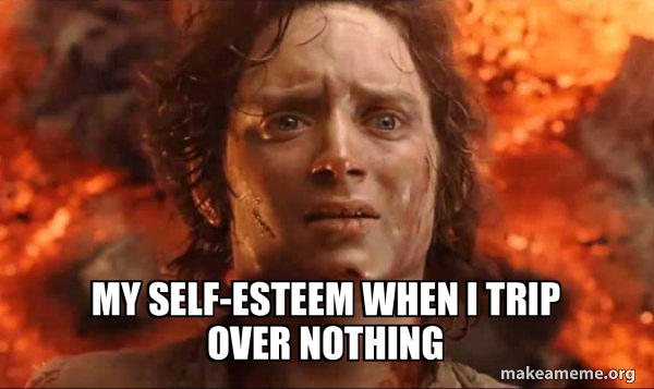 My self-esteem when I trip over nothing - Frodo it's over it's done ...