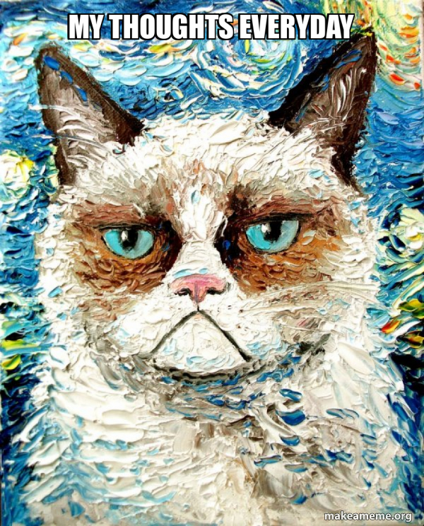 my thoughts everyday - Vincent Van No - Grumpy Cat Meme Generator