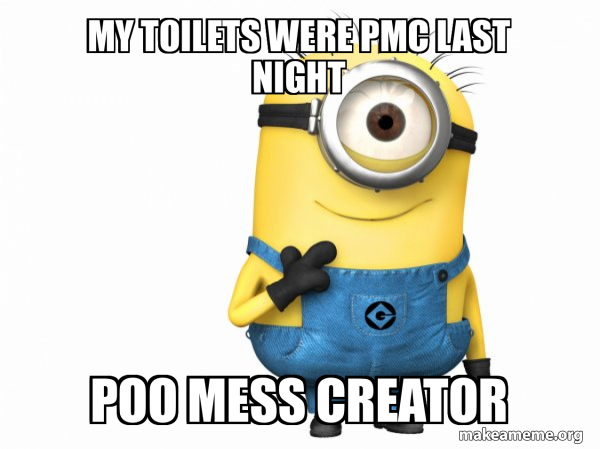 My toilets were PMC last night Poo mess creator - Thoughtful Minion ...