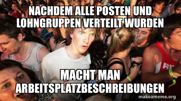 Nachdem alle posten und Lohngruppen verteilt wurden Macht man ...
