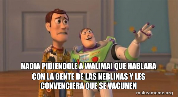 nadia pidiendole a Walimai que hablara con la gente de las neblinas y ...
