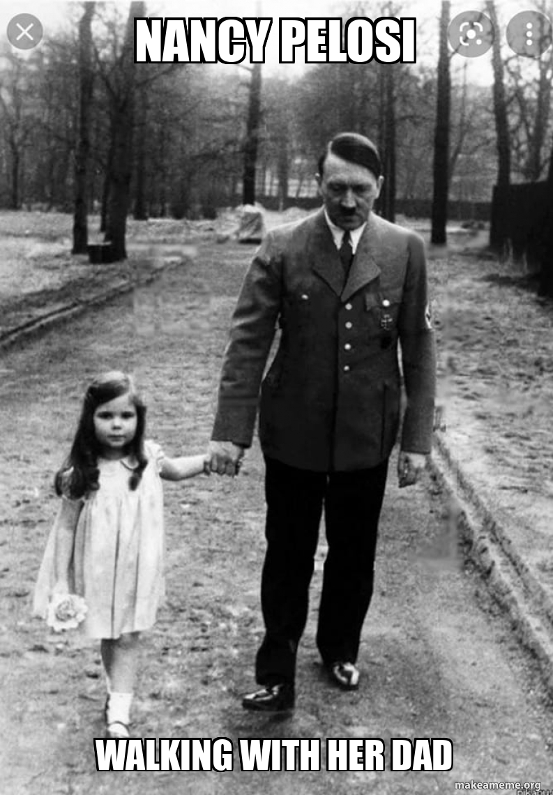 Nancy Pelosi walking with her dad Meme Generator
