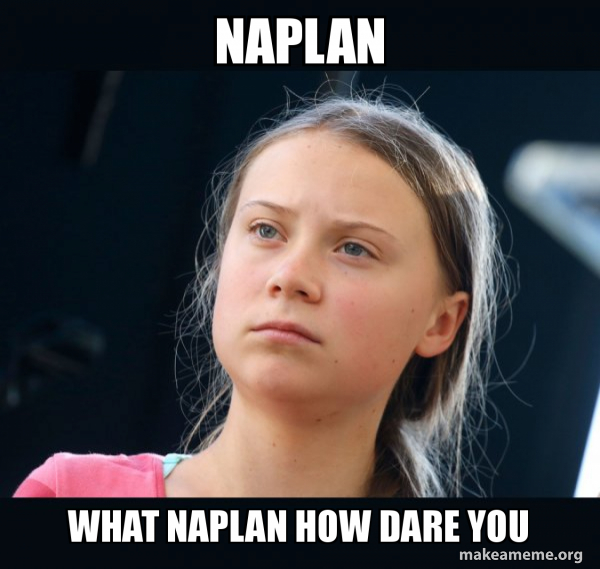 NAPLAN WHAT NAPLAN HOW DARE YOU - Greta Thunberg Meme Generator