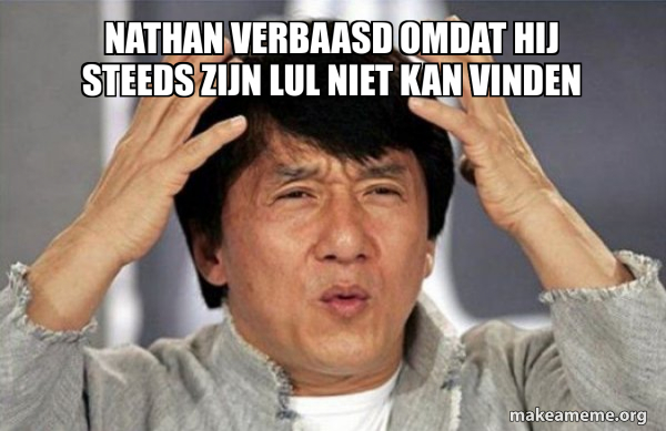 Nathan verbaasd omdat hij steeds zijn lul niet kan vinden - Jackie Chan ...