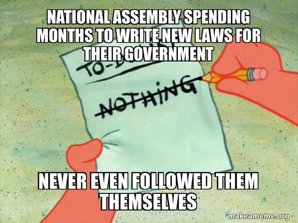 National Assembly Spending Months to Write New Laws for Their ...