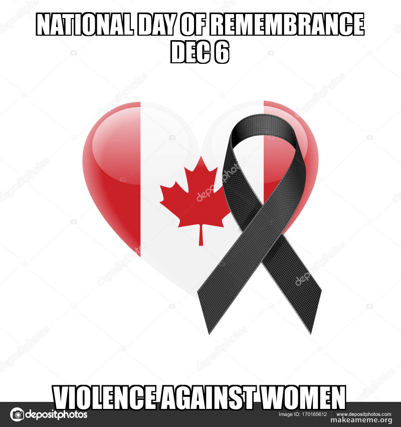 National day of remembrance dec 6 violence against women Meme Generator