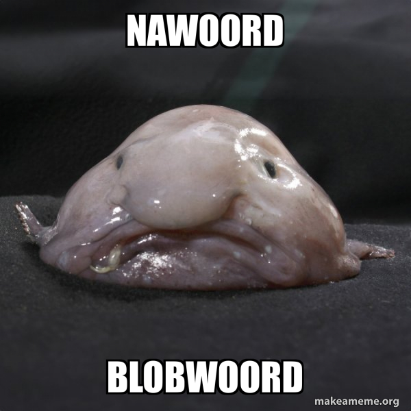 Nawoord Blobwoord - Blobfish Meme Generator