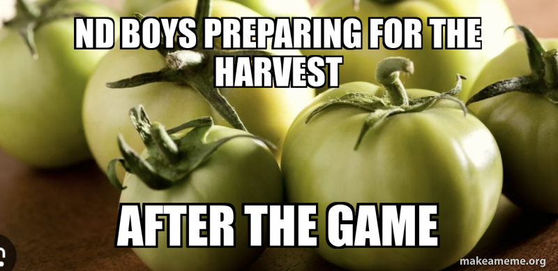 Nd bOys preparing for the harvest After the game Meme Generator