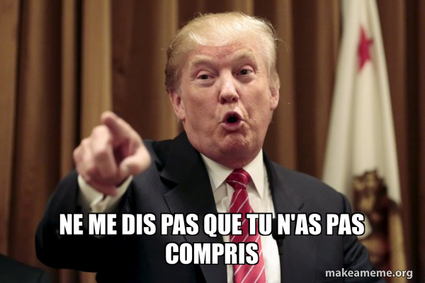 Ne me dis pas que tu n'as pas compris - Donald Trump Says Meme Generator