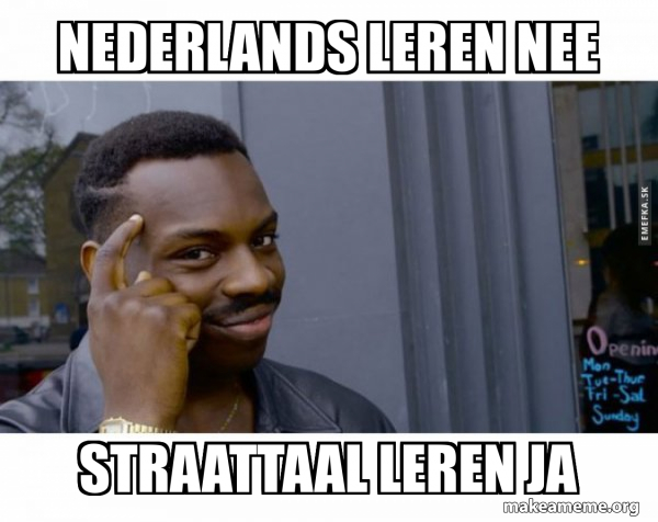 nederlands leren nee straattaal leren ja - Roll Safe Black Guy Pointing ...