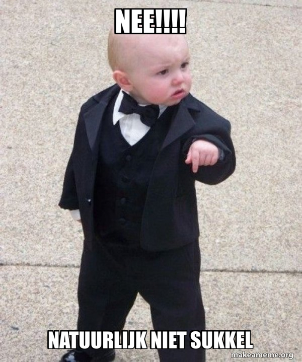 NEE!!!! natuurlijk niet sukkel - Godfather Baby Meme Generator