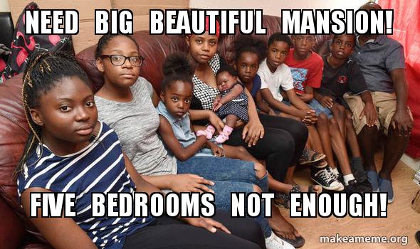 Need Big Beautiful Mansion! Five Bedrooms Not Enough! - Mansion Meme ...