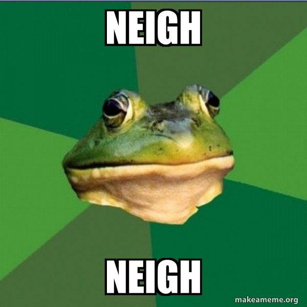 neigh neigh - Foul Bachelor Frog Meme Generator