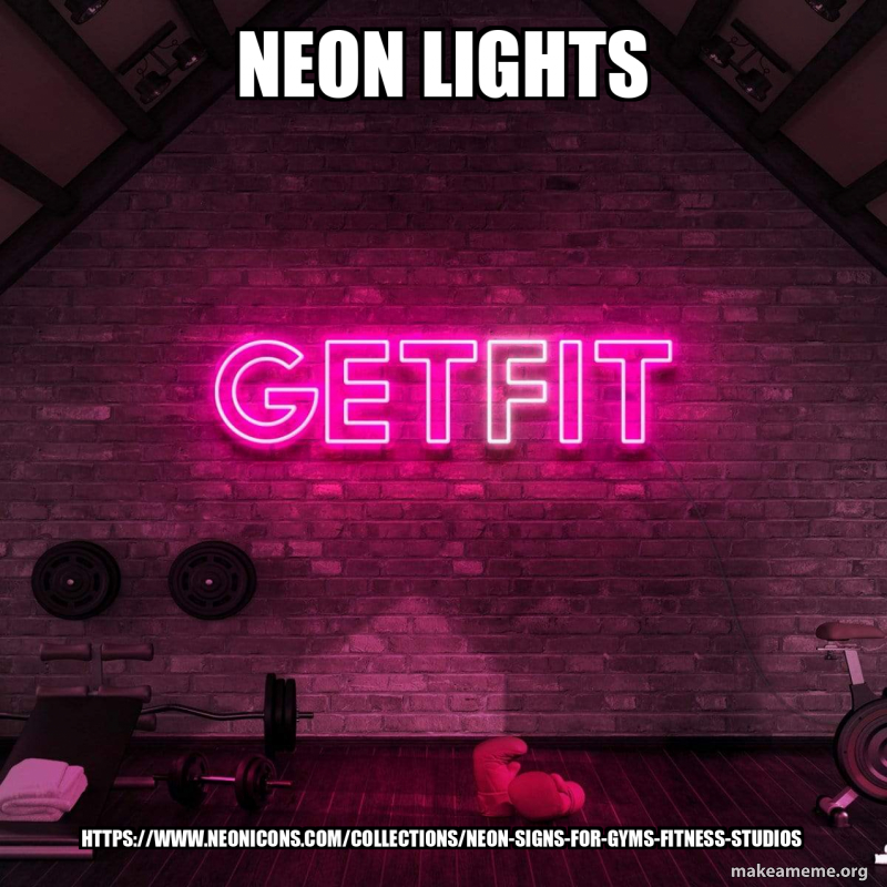 Neon lights https://www.neonicons.com/collections/neon-signs-for-gyms ...