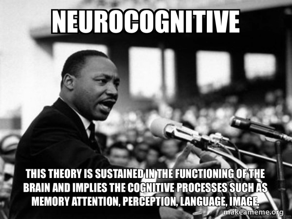 Neurocognitive This theory is sustained in the functioning of the brain ...
