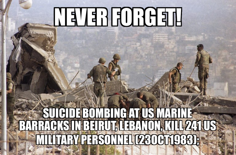 never forget! Suicide bombing at US Marine barracks in Beirut, Lebanon ...