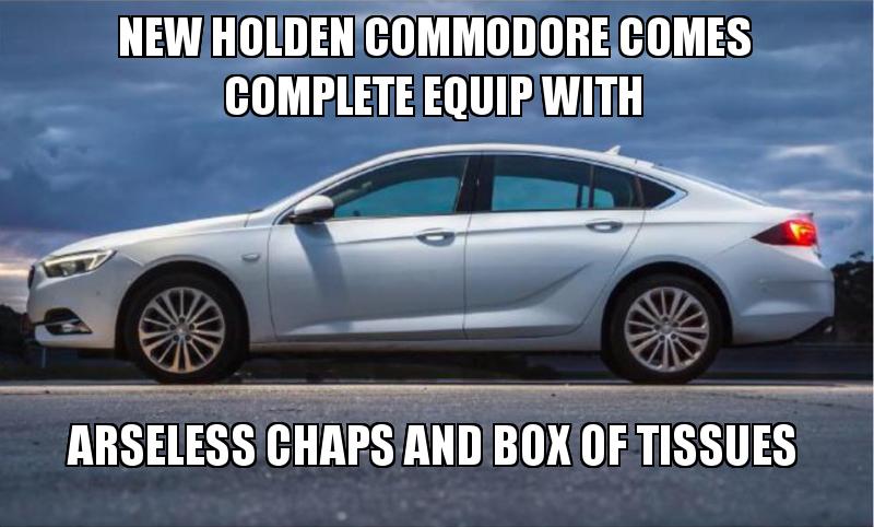 new holden commodore comes complete equip with arseless chaps and box ...