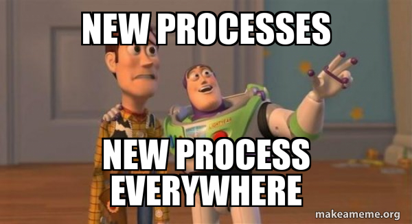 New processes New process everywhere - Buzz and Woody (Toy Story) Meme ...