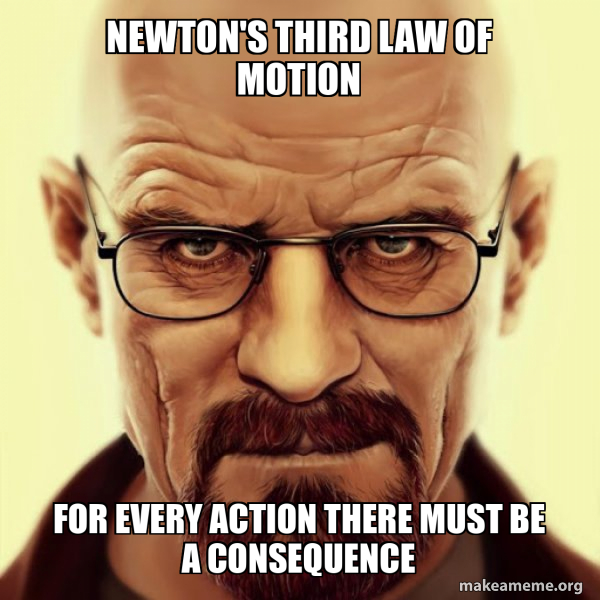Newton's Third Law of motion For every action there must be a ...