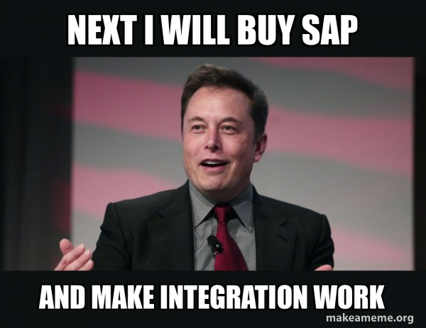 Next i will buy SAP and make integration work - Elon Musk Meme Generator