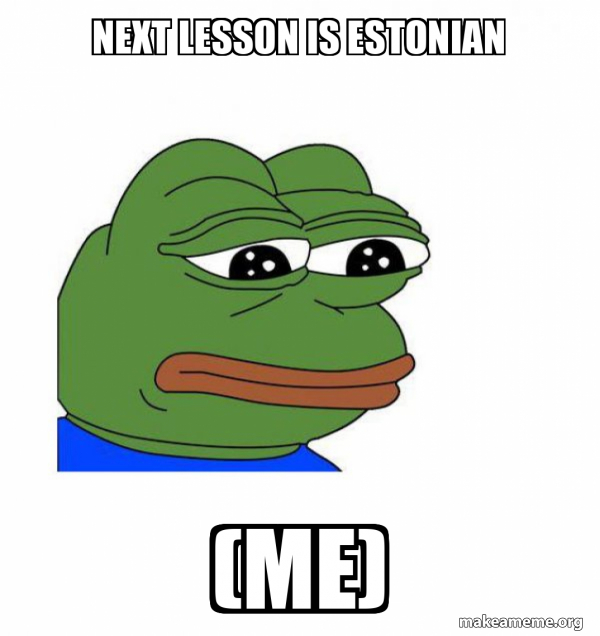 Next lesson is estonian (Me) - Feels Bad Man Meme Generator