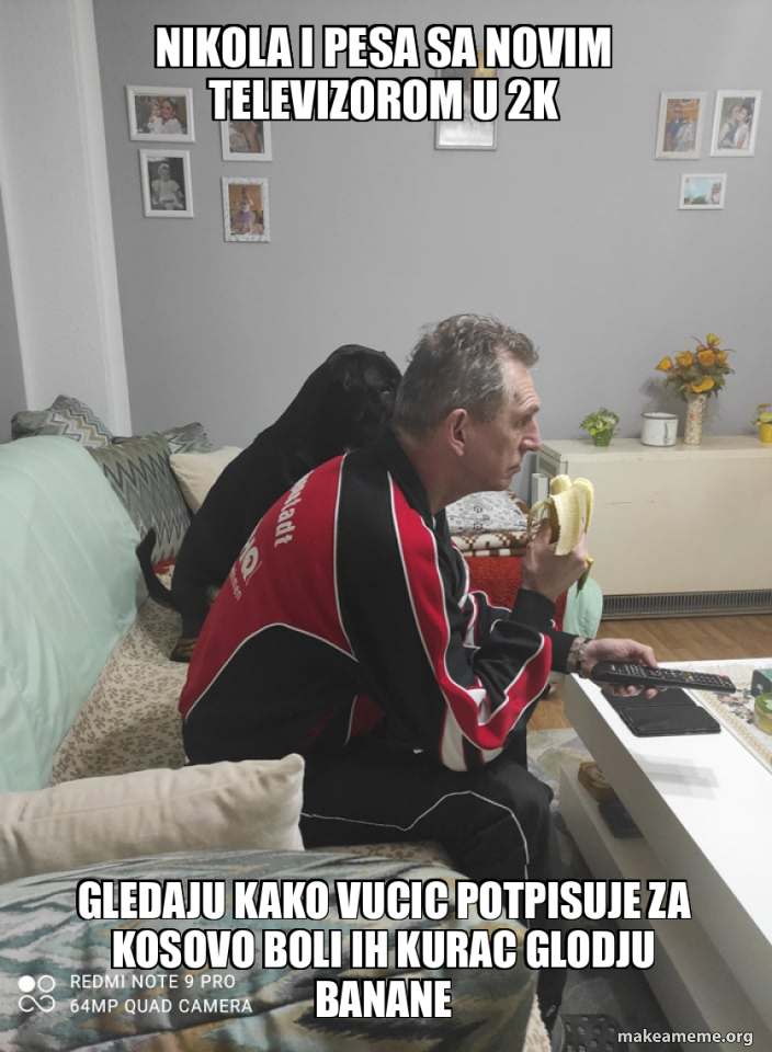 nikola i pesa sa novim televizorom u 2k gledaju kako vucic potpisuje za ...