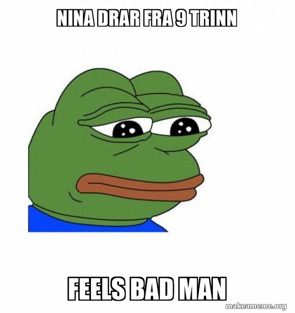 Nina drar fra 9 trinn Feels bad man - Feels Bad Man Meme Generator