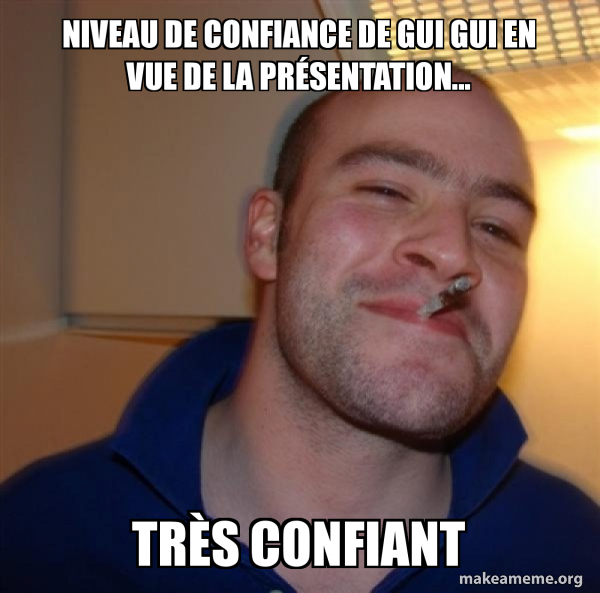 Niveau de confiance de Gui Gui en vue de la prÃ©sentation... TrÃ¨s ...