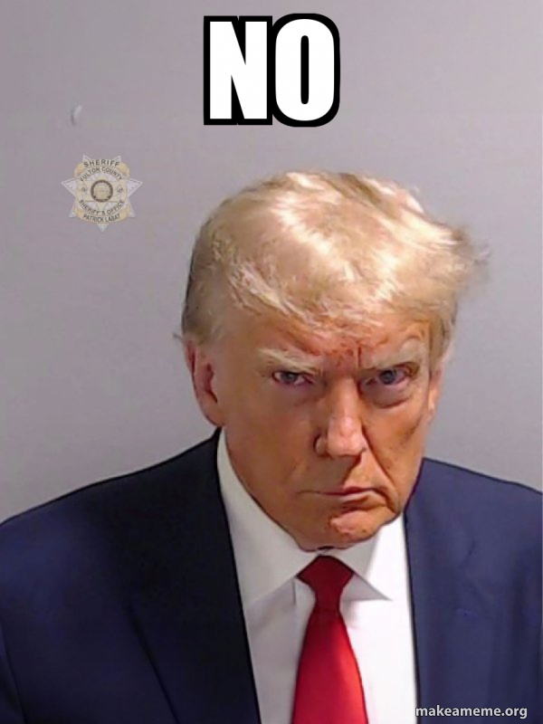 No - Donald Trump Mugshot Meme Generator