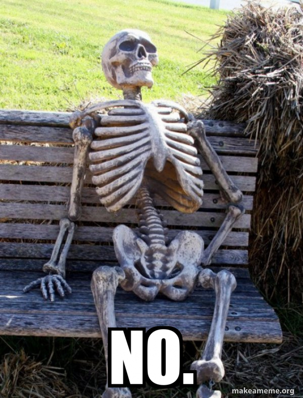 no. - Waiting Skeleton Meme Generator