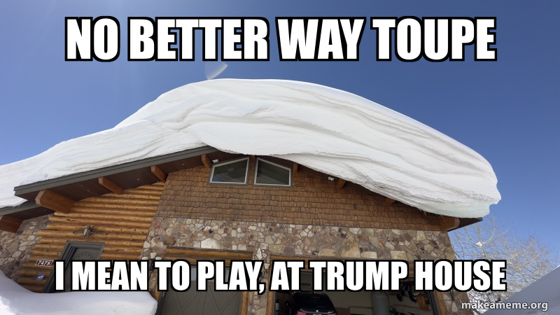 No better way toupe I mean to play, at trump house Meme Generator