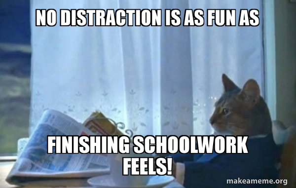 No distraction is as fun as finishing schoolwork feels! - Sophisticated ...