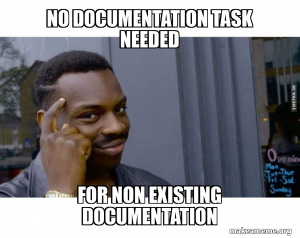 No documentation task needed For non existing documentation - Roll Safe ...