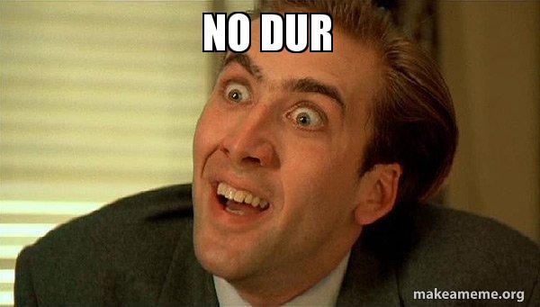 NO DUR - Sarcastic Nicholas Cage Meme Generator