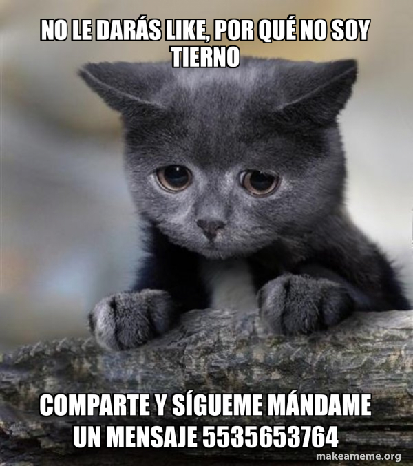 No le darás Like, por qué no soy tierno Comparte y Sígueme mándame un ...